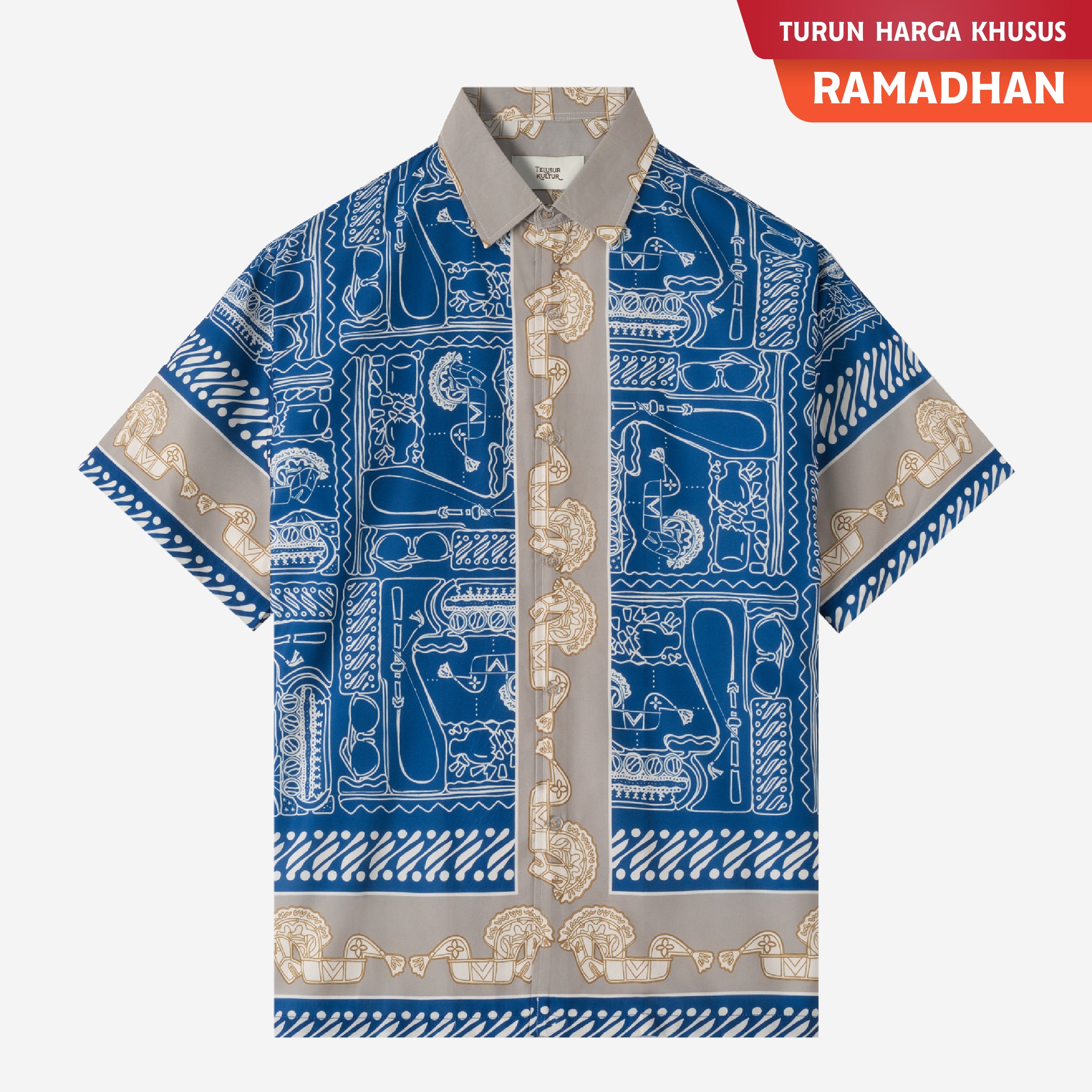 Batik Print Telusur Kultur - Corak Nusantara - Kuda Lumping Biru