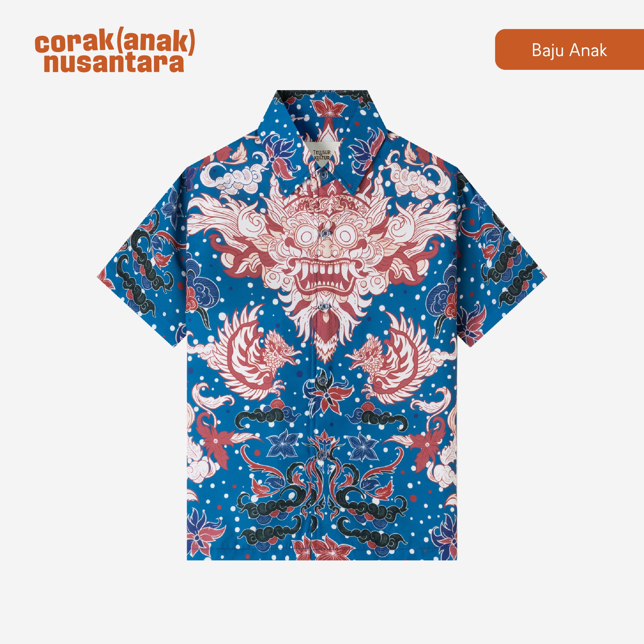 Batik Anak Print Telusur Kultur - Corak Anak Nusantara - Barong Biru