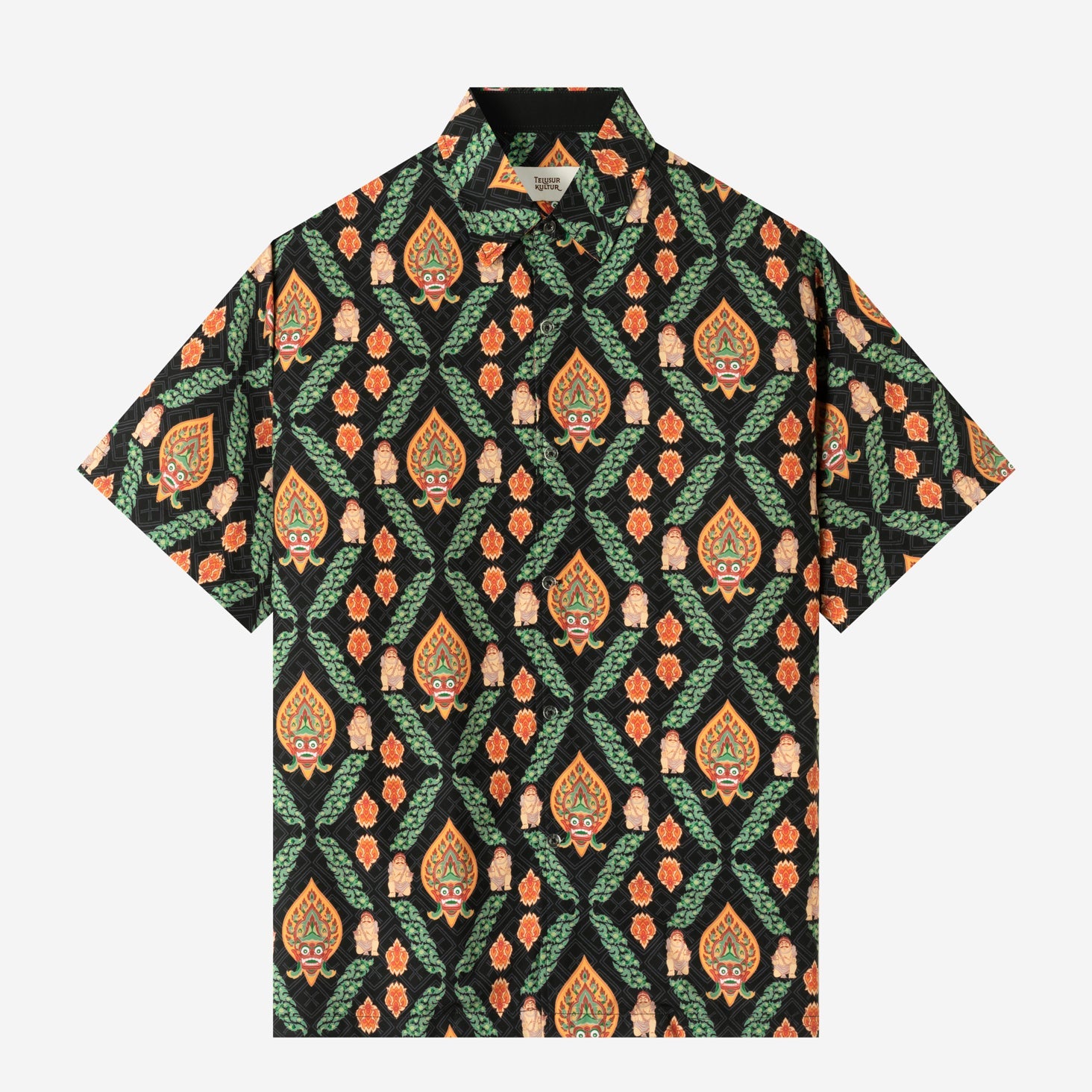 Kemeja Telusur Kultur - Corak Nusantara - Barong Api Hitam