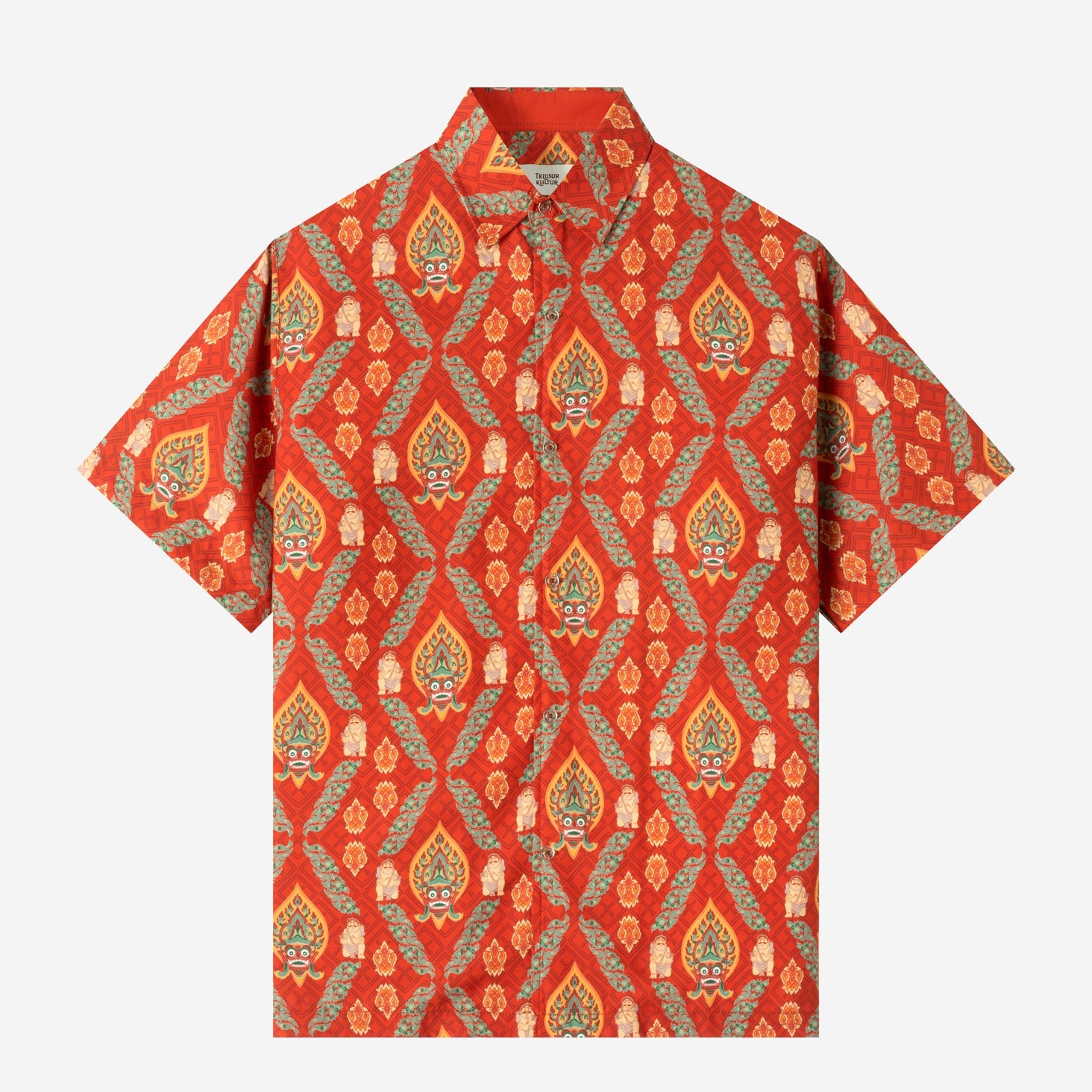 Kemeja Telusur Kultur - Corak Nusantara - Barong Api Jingga